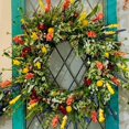 Spring Door Wreath Colorful Flower Summer Decorations, Outside Holiday ...