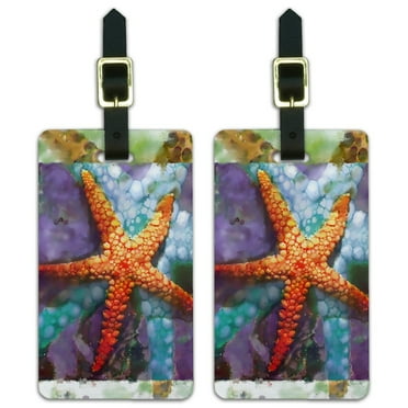 Palm Trees And Sunset Pink - Beach Tropical Ocean Luggage Tags ID Set ...