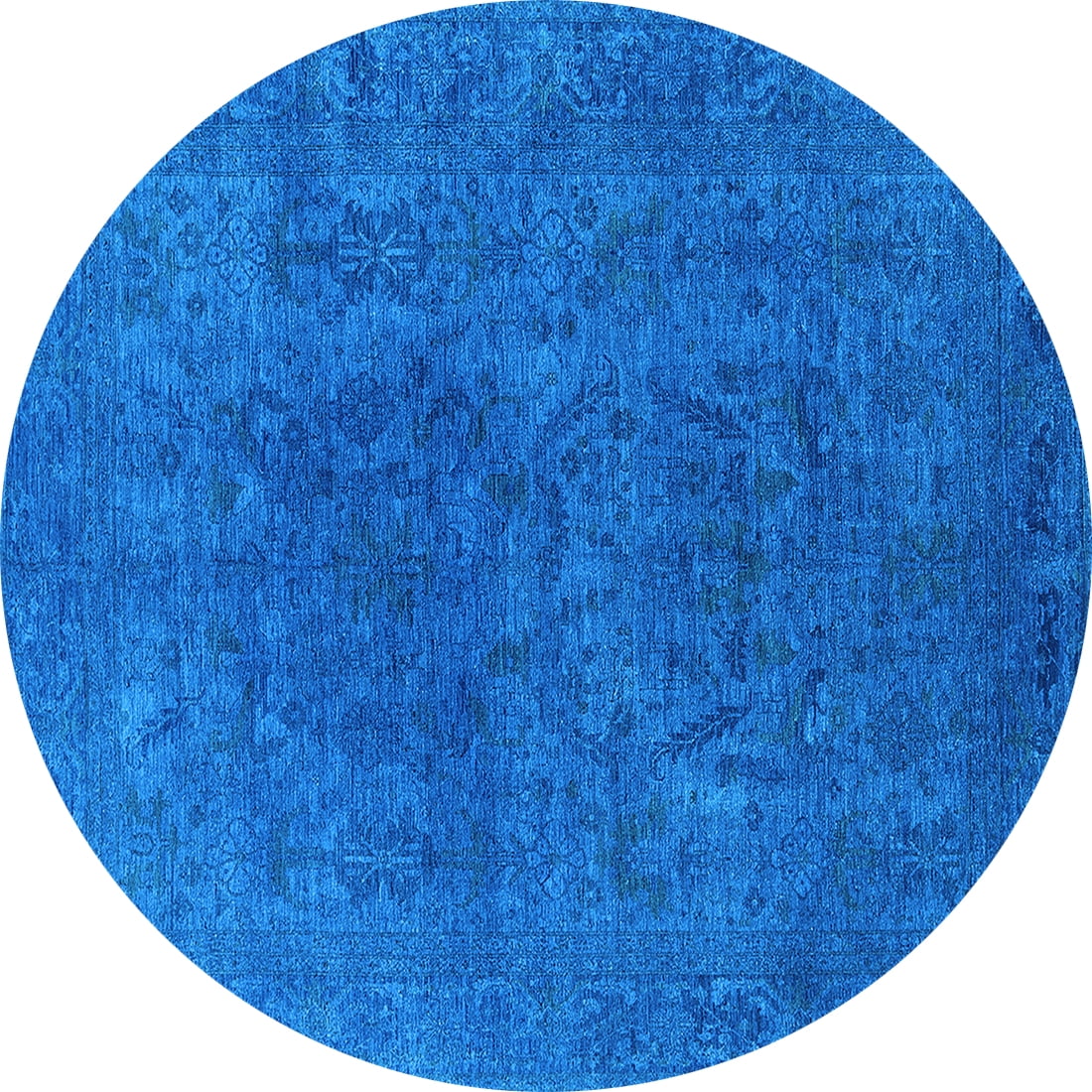 Ahgly Company Indoor Round Oriental Light Blue Industrial Area Rugs, 7 ...