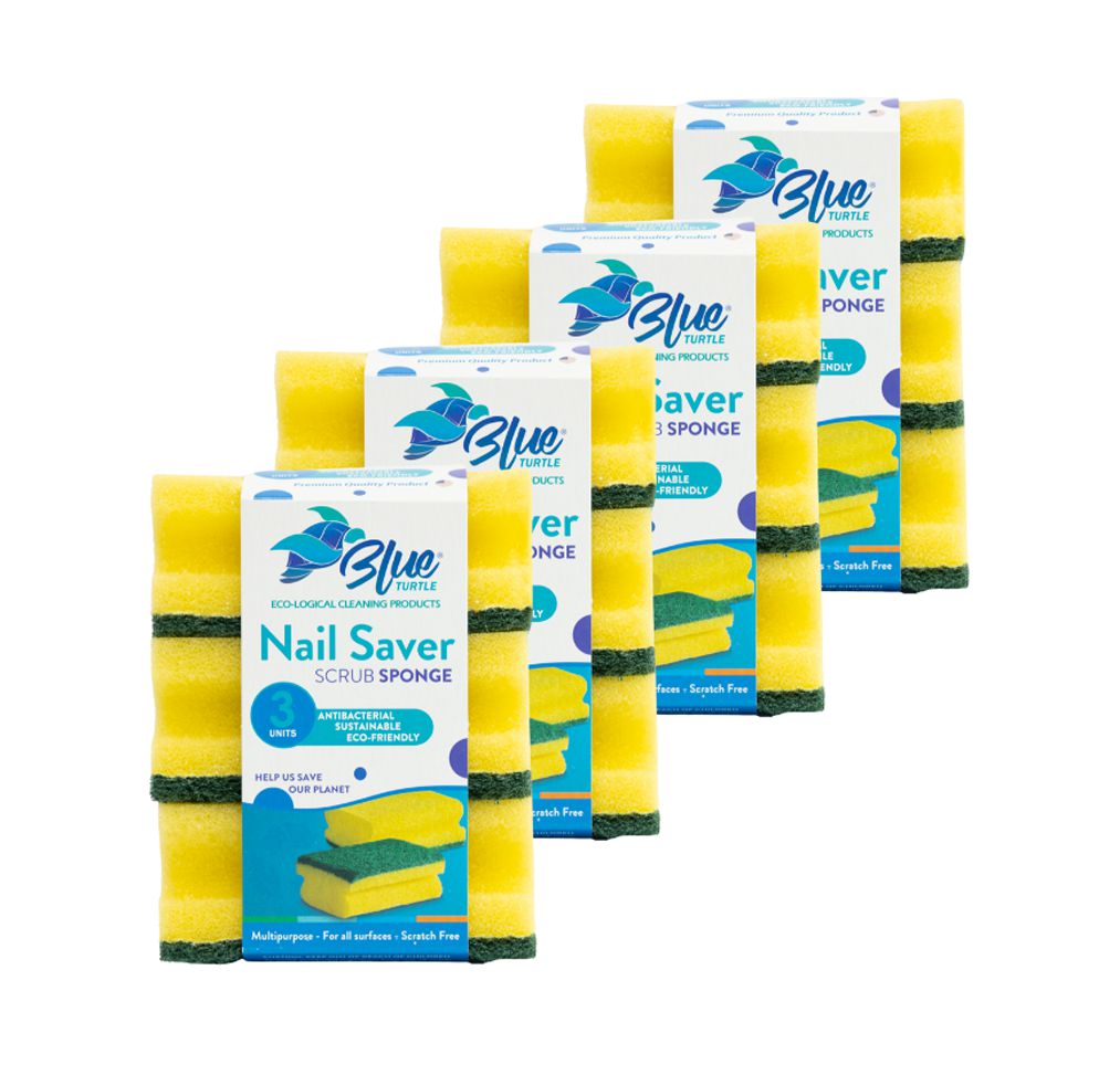 Blue Turtle Sponges for Dishes – 12 Pack Multipurpose Kitchen Sponges ...