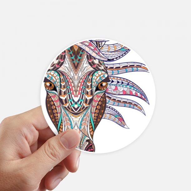 Mosaic Style Colorful Horse Design Sticker Round Wall Suitcase Laptop Label Bumper - Walmart.ca