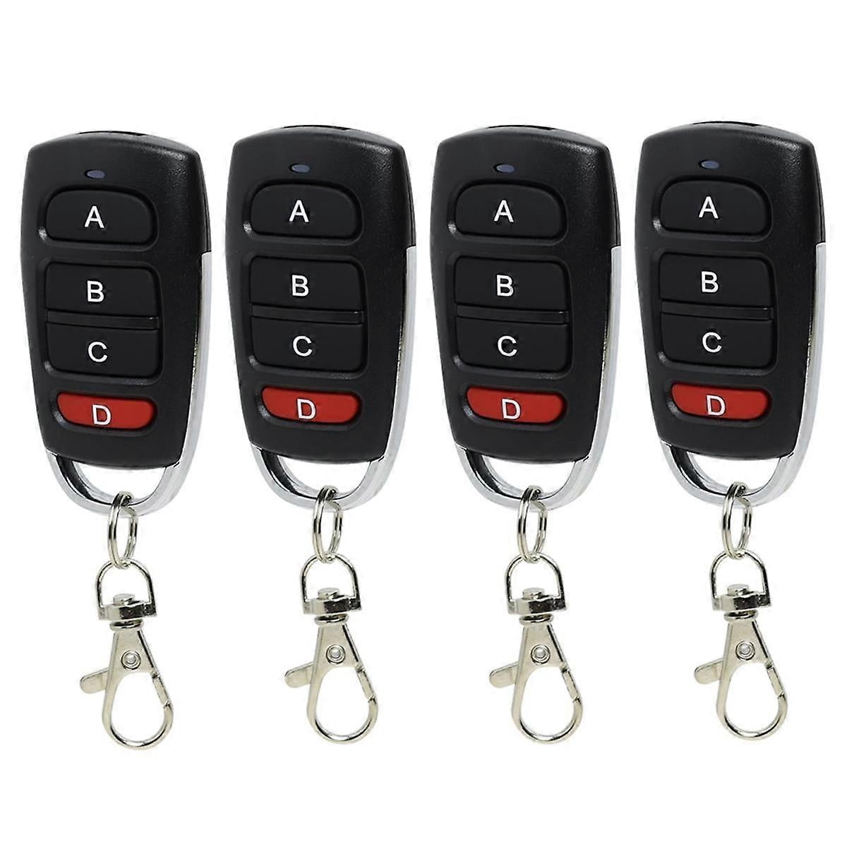 Pack of 4 Universal Garage Door Remote Controls,433 MHz,Clone Remote ...