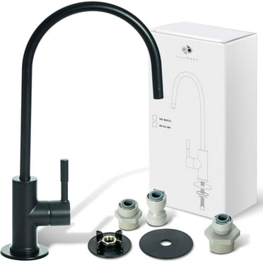 Matte Black Pure Water Filter Kitchen Faucet Dual Handle Hot And Cold ...