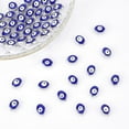 60 Pcs Beads 12mm Oval Blue Eye Beads Double-Sided Enamel Charms Spacer ...