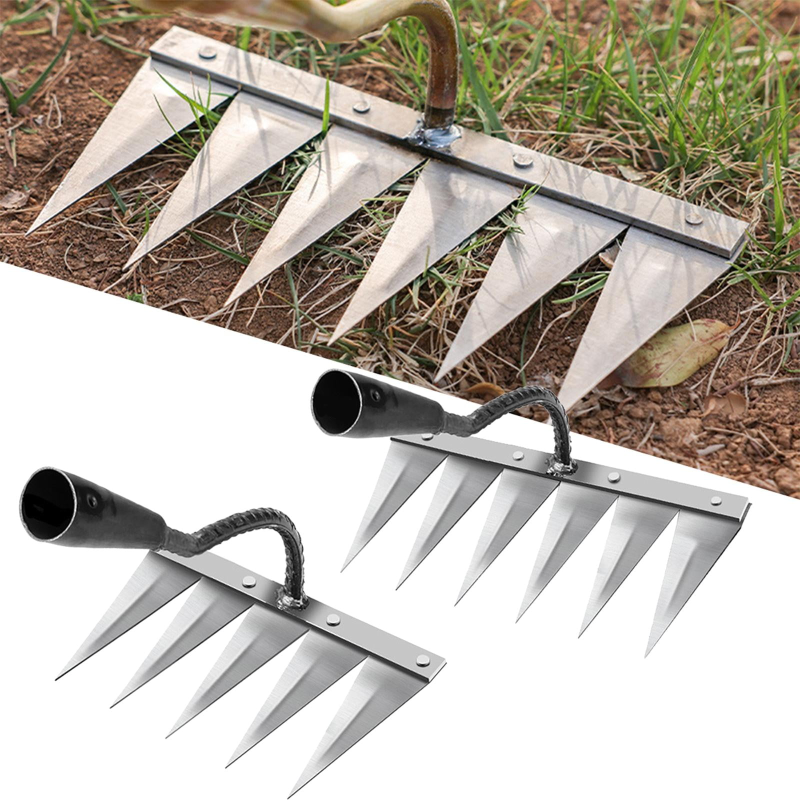 2Pcs ing Hoe Rake Harrow Garden Ground Loosening Mixing Cement and ...