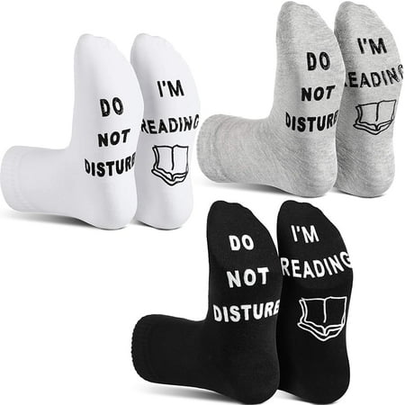 3 Pairs Do Not Disturb Socks Novelty I'm Reading Socks Anti Slip Funny ...