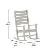 Emma + Oliver Contemporary Rocking Chair, All-Weather HDPE Indoor ...