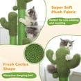 Cat Cactus Scratcher Featuring With 3 Poles And Interactive Dangling ...