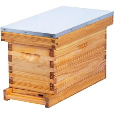 Bee Hive Boxes 10 Frame Langstroth Beehive,Complete Beehive Kit Includes 2 Deep Brood Bee Hives ...