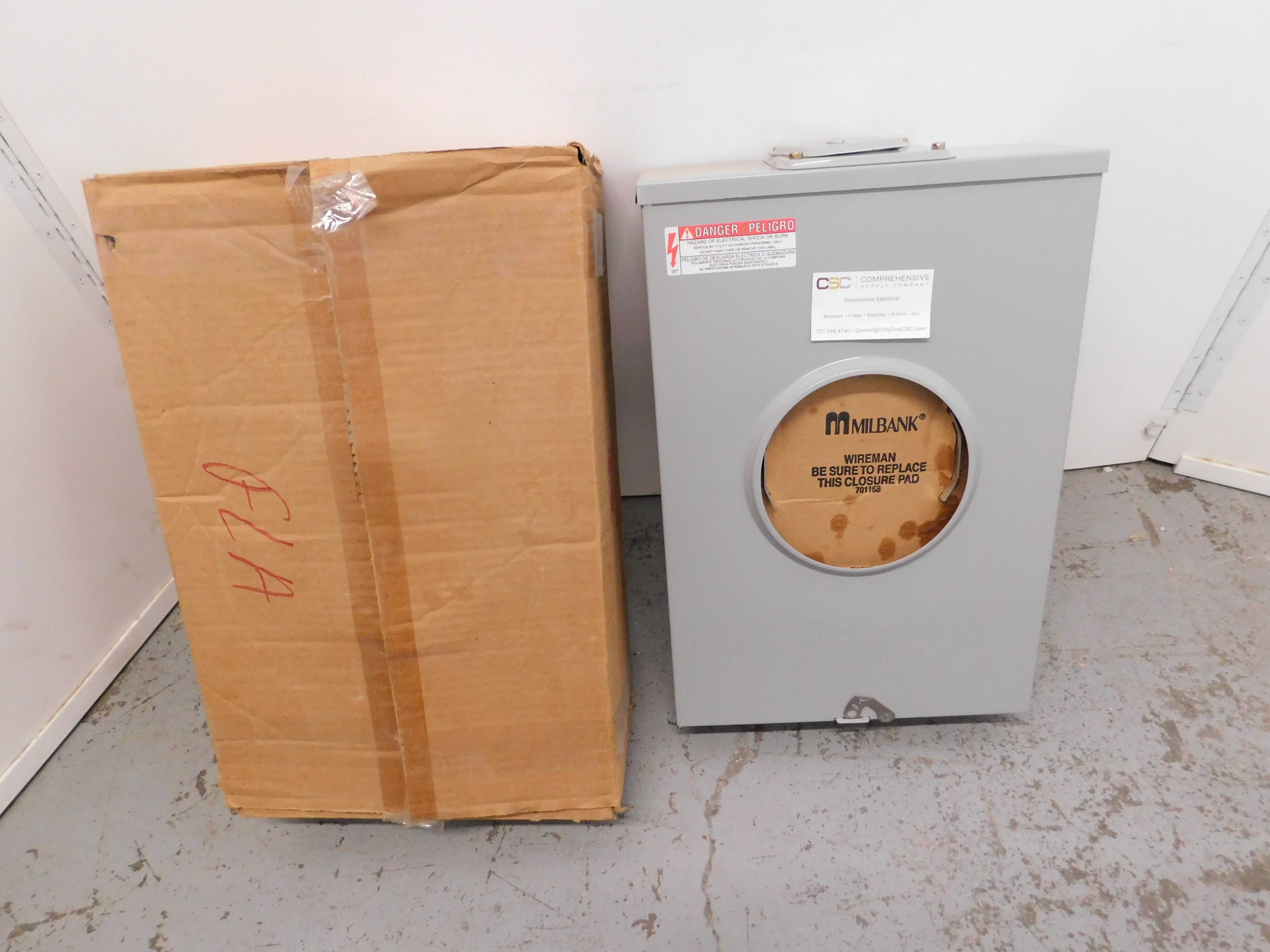 MILBANK 200A AMP 600V 3PH PHASE 7 TERMINAL OH/UG RINGLESS METER SOCKET ...