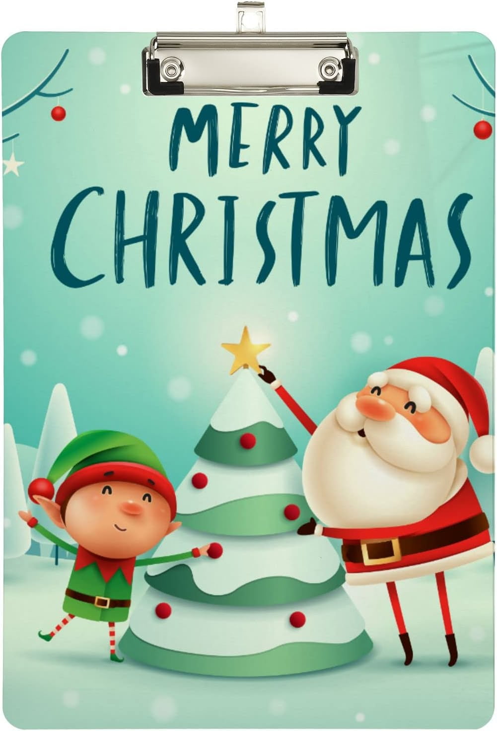 FMSHPON Christmas Xmas Elf Santa Tree Clipboard Hardboard Wood Nursing ...