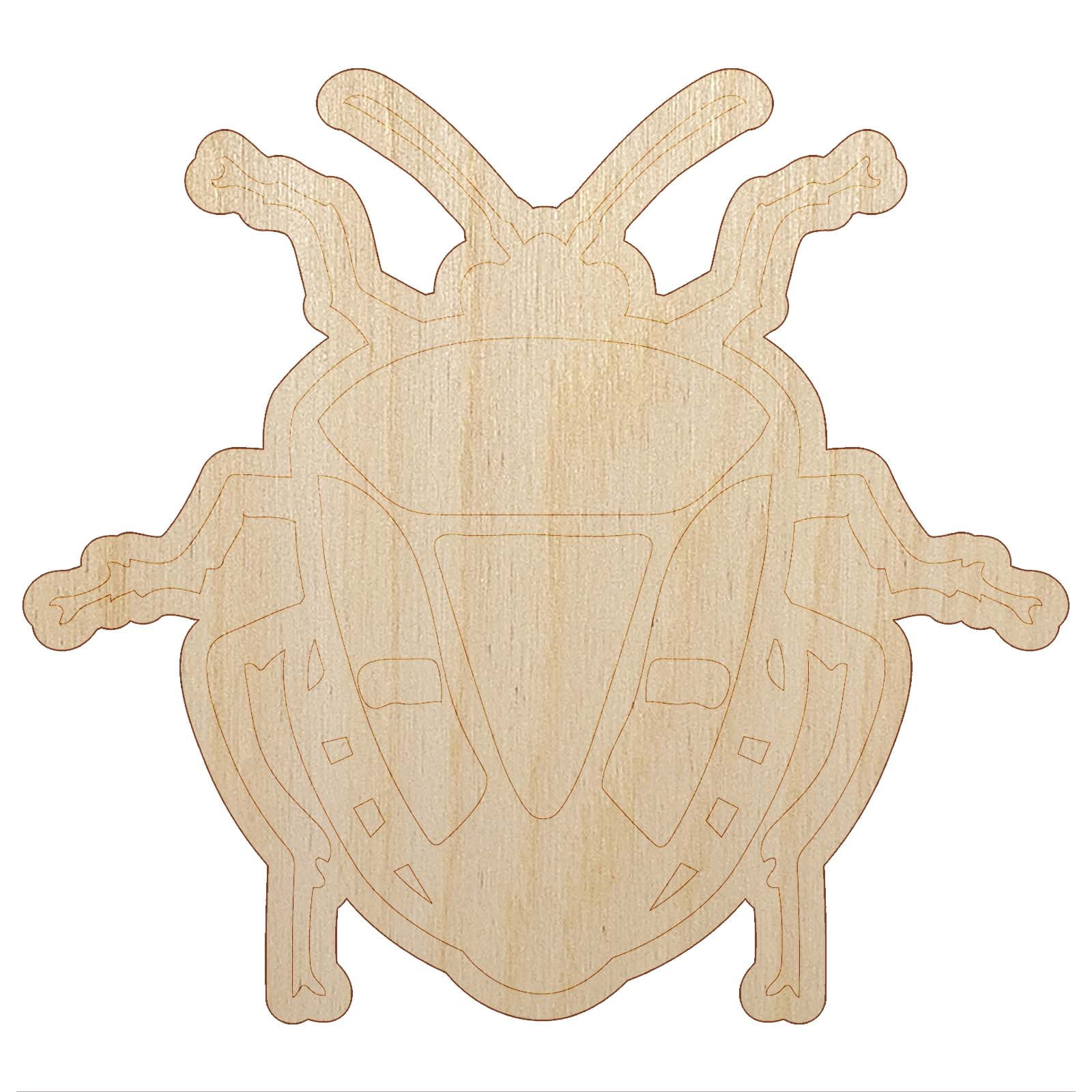 Man Faced Stink Bug Insect Wood Shape Unfinished Piece Cutout Craft DIY ...