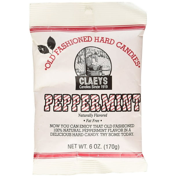 Claeys, Old Fashioned Hard Candy Peppermint, 6 Ounce Bag - Walmart.com ...