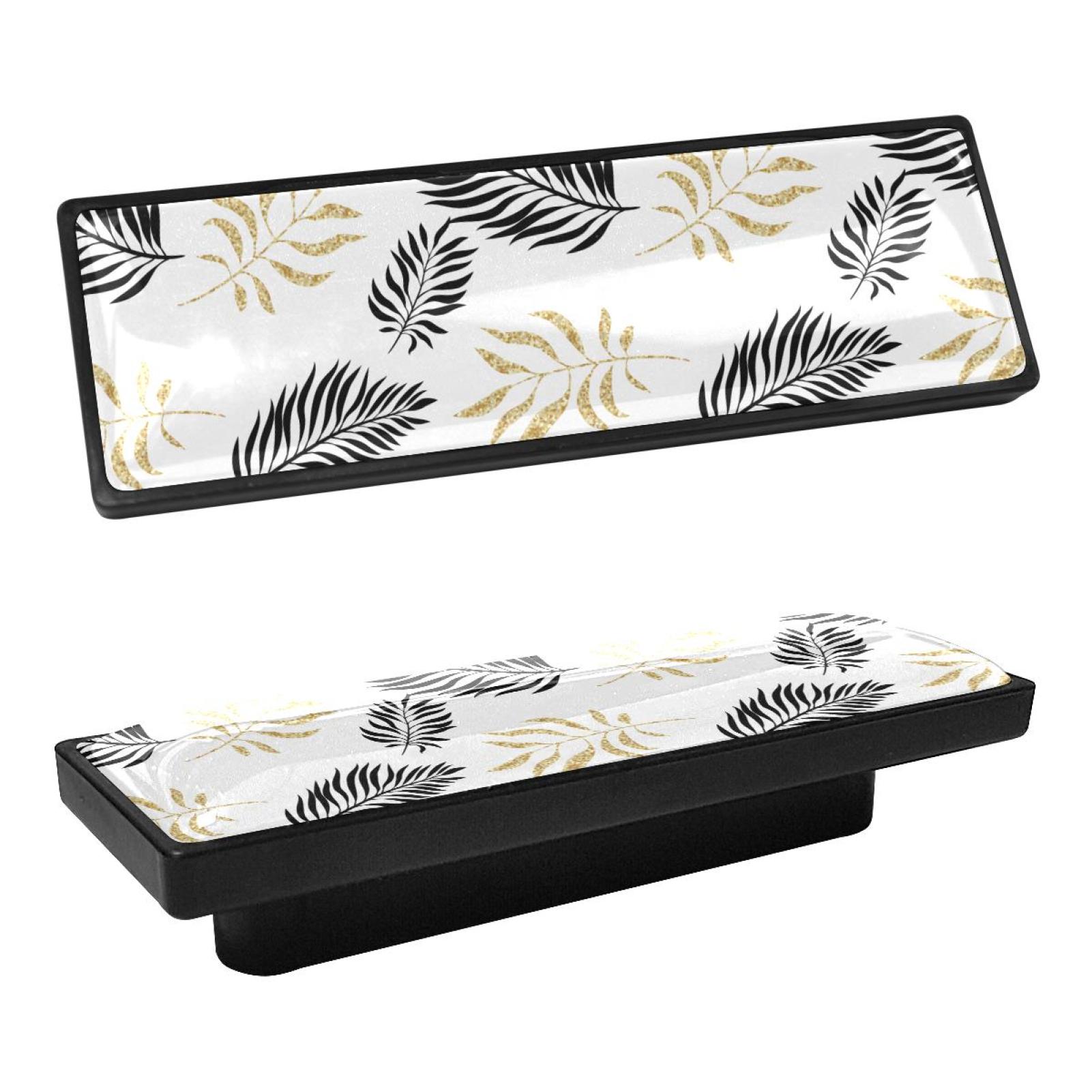 4 Pcs Rectangle Cabinet Handle Cupboard Knob Drawer Pulls Handle Gold ...