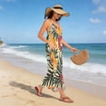 All-Over Print Backless Cross Strap Slip Dress, Loose A-Line Slim Fit ...
