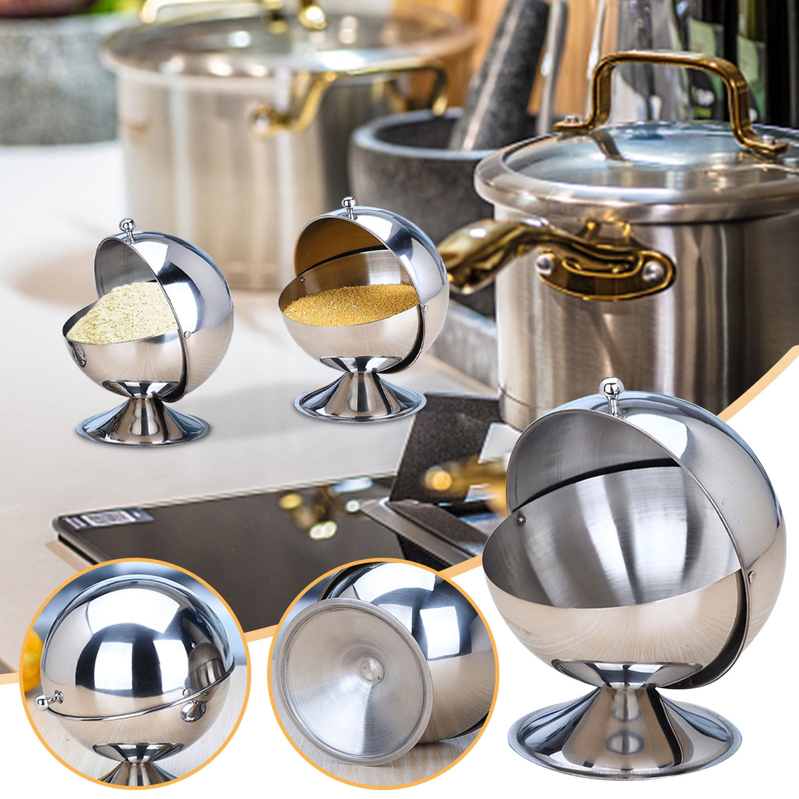 Click here for Qazbgdl Stainless Steel Sugar Bowl With Roll Top L... prices