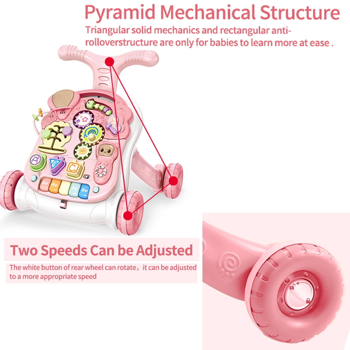 Buy Ealing Baby Learning Walker Sit-to-Stand Baby Walker with Wheels ...