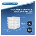 Drawer Organizer, 4-Tier Plastic Storage Desktop Drawers, White Frame ...