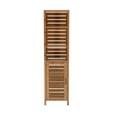 Linon Harding Tall 6-Shelf Floor Cabinet, 16" Wide, Natural Bamboo ...