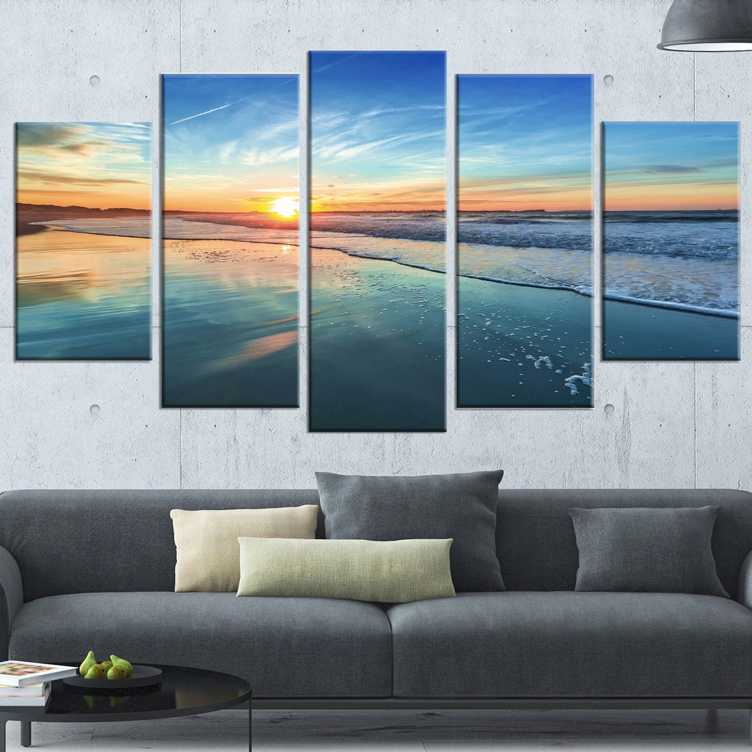 Click here for Designart Design Art Blue Seashore With Distant Su... prices