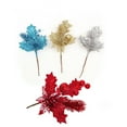 6 Pack Glitter Christmas Picks Sprays with Artficial Flower Leave Fruit ...