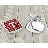 Letter T Football Cardinal and White Compact Mirror CJ1082-TSCM ...