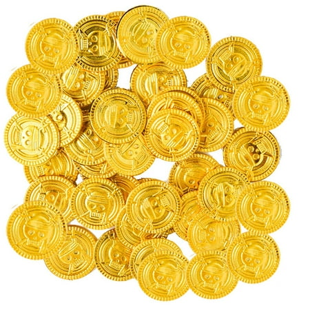 100pcs Pirate Props Coins Simulation Coin Game Chip Treasures Smiley ...