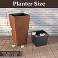 Pure Garden Large Outdoor Planters 2-Pack - 22.4” Tall Planters for ...