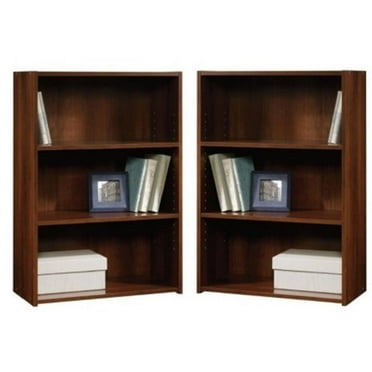 Home Square 2 Piece Traditional Double Wide Wood Bookcase Set in ...
