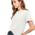 ManxiVoo Women Rib Knit Top Sleek Fitted Tee for Summer Layering and ...