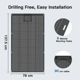 MHPOWOS Solar Panel 200W 30V Flexible ETFE Monocrystalline IP67 ...