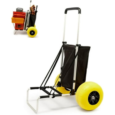 Folding Fishing Cart for Sand with Big Wheels, Upgraded Beach Wagon ...