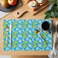 Blue Yellow Hibiscus Flowers Placemats Set of 4, Summer Tropical ...