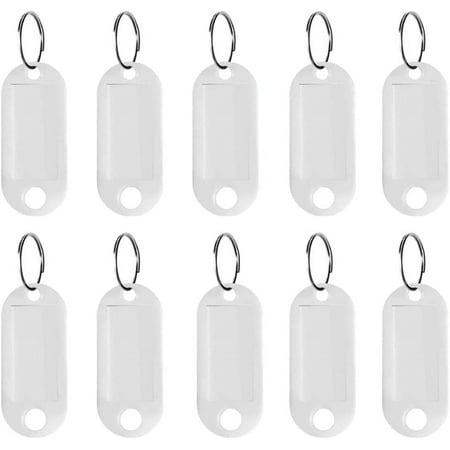 JOYWEI 10 Pieces Tags with Key Ring, Color Key Ring, Plastic ID Tags ...
