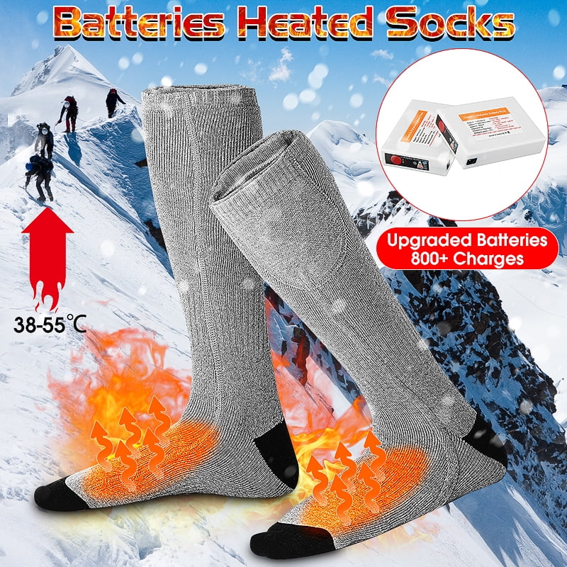 Gray 3 Gear Unisex Electric Heated Warm Socks Rechargeable Lithium ...