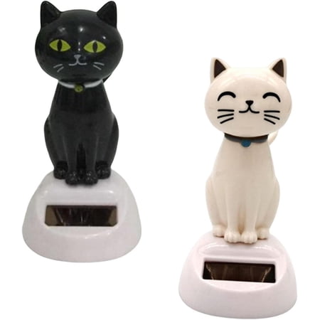 Solar Dancing Toys Craft Cat Sculpture Solar Powered Swinging Statue ...