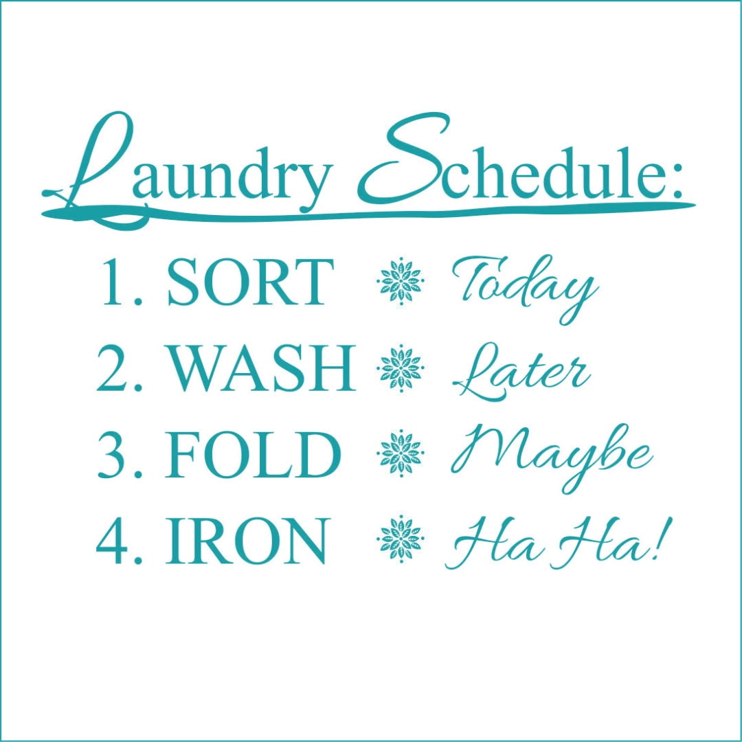 Laundry Schedule Vinyl Decal - Medium - Teal - Walmart.com