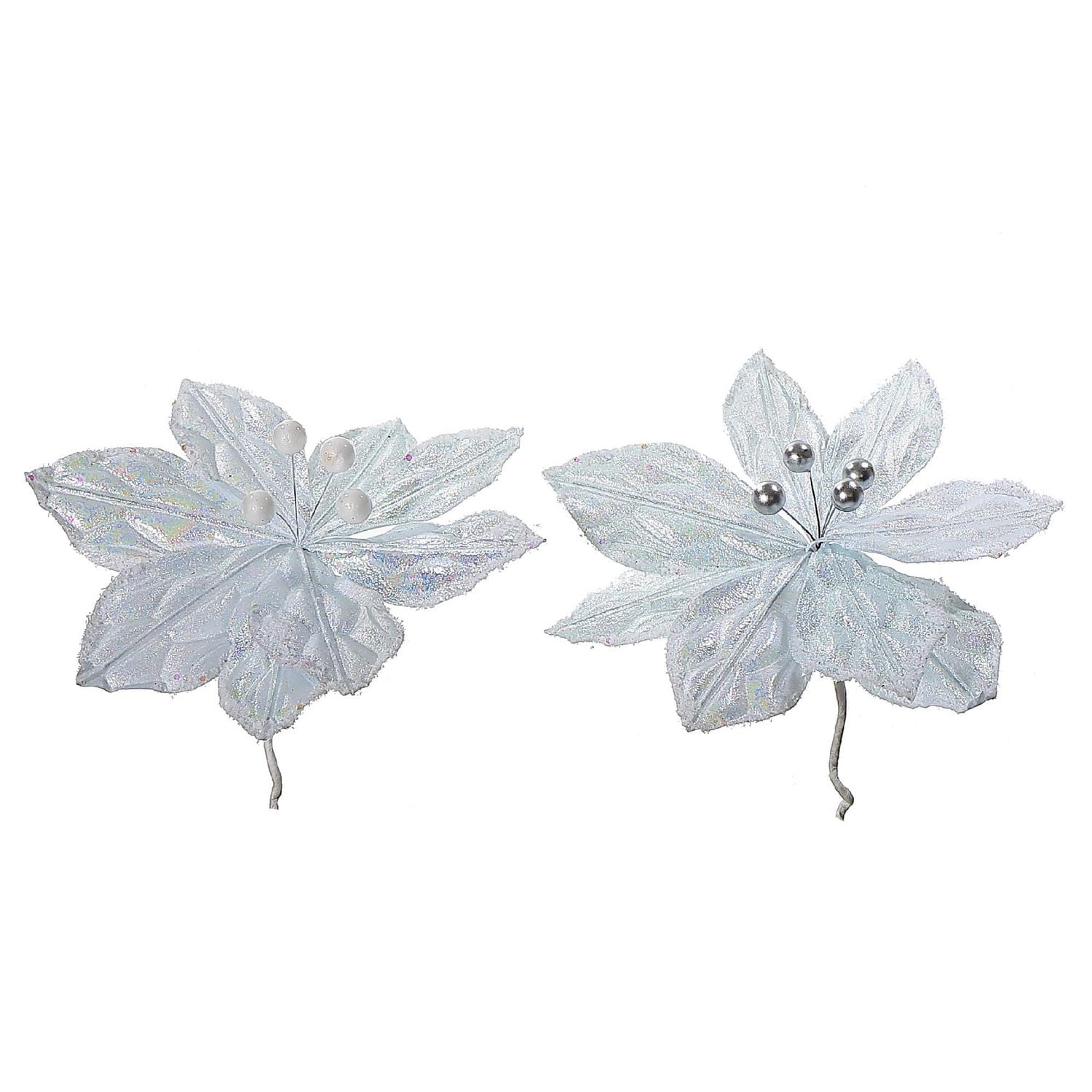 Click here for Ih Casadécor White Poinsettia Pick - Set Of 12 prices