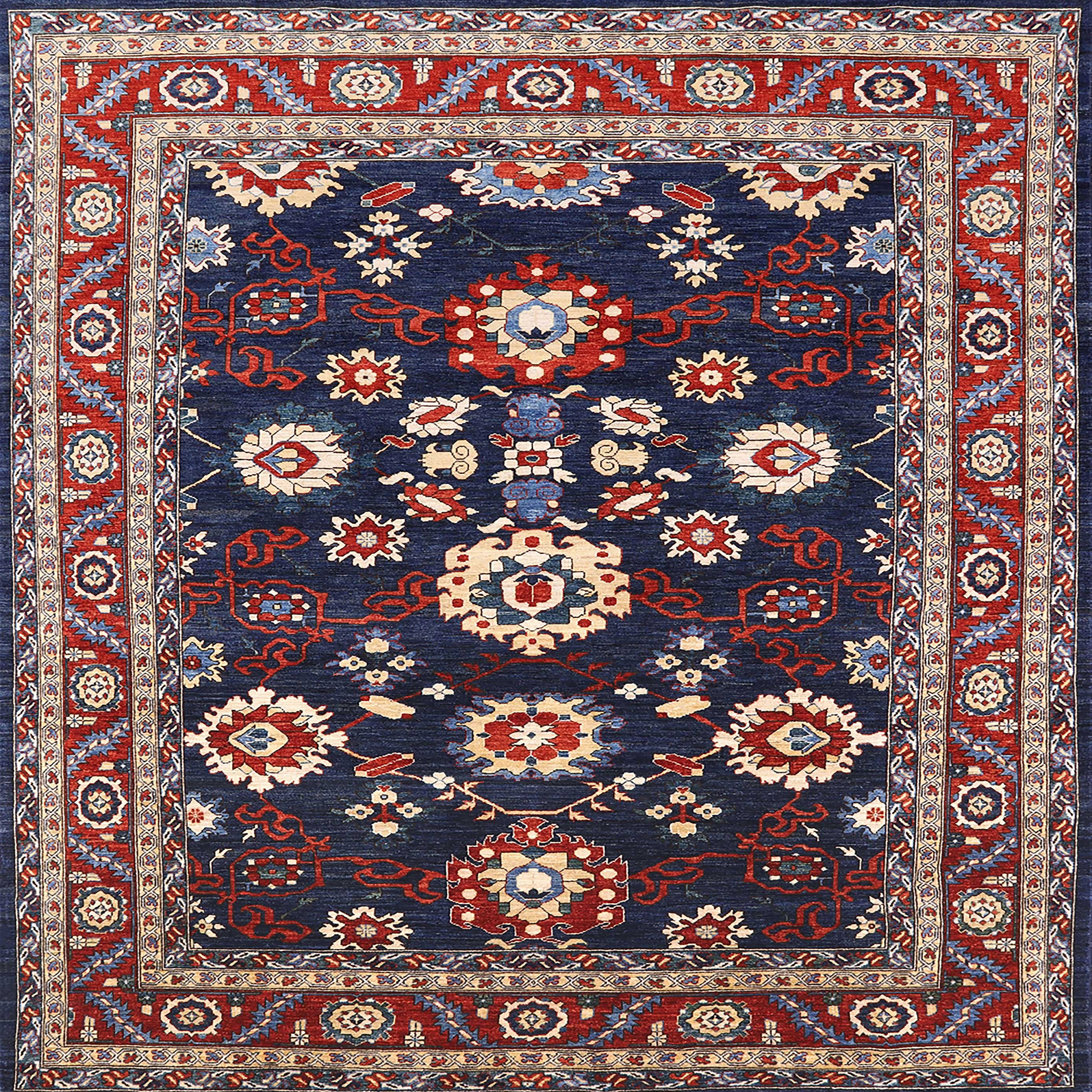 Ahgly Company Indoor Square Mid-Century Modern Gunmetal Gray Oriental ...