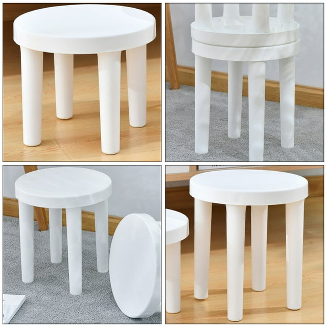 1PC Creative Plastic Small Low Stool Bathroom Anti-slip Round Stool (White) - Walmart.com
