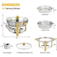 RovSun Chafing Dish Buffet Warmer, 5QT 4 Packs, Gold Accent, Stainless ...