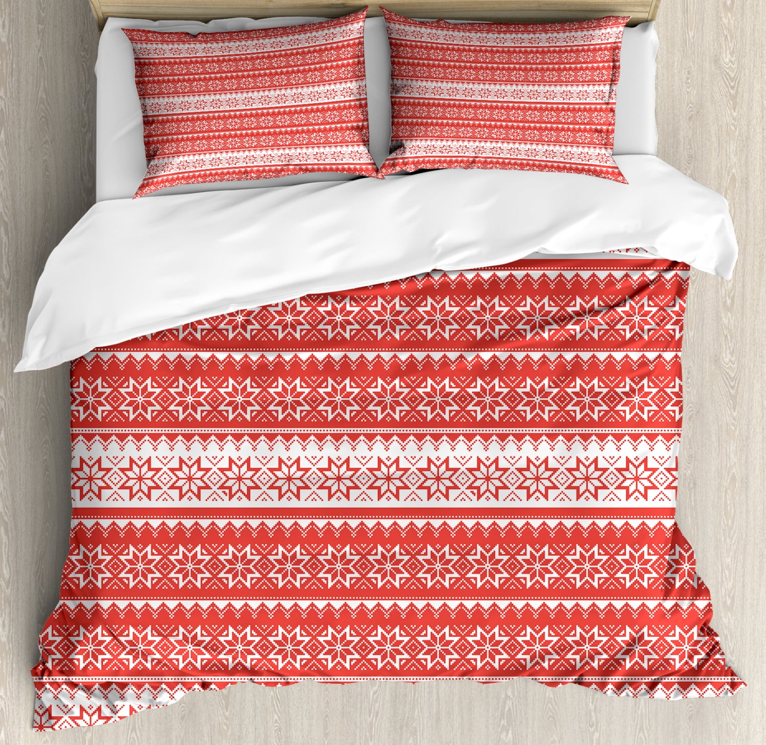 Nordic Duvet Cover Set Queen Size, Norwegian Swedish Traditional Motifs ...