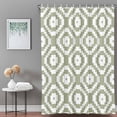 Bathroom Shower Curtain Sage Green Medieval Geometric Waterproof Shower ...