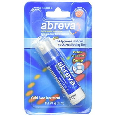 Abreva Rapid Pain Relief Cold Sore/Fever Blister Treatment Cream Pump ...