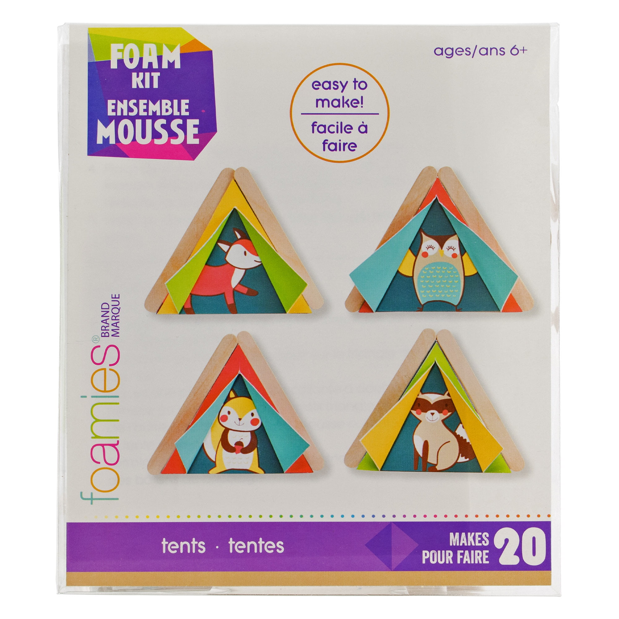 Multicolored Paper and Foam Tent Craft Kit - 160 Pieces - Makes 20 ...