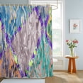 Bathroom Shower Curtain Marble Texture Blue Turquoise Waterproof Shower ...