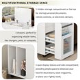 Multifunctional Extendable End Table with 360° Lockable Wheels, Wood ...