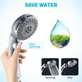 High Pressure 6 Setting Shower Head Hand-Held with ON/OFF Switch and ...