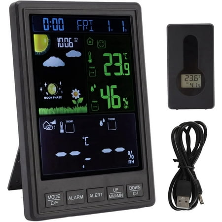 Wireless Indoor/Outdoor Weather Station Color Digital Display 3 ...