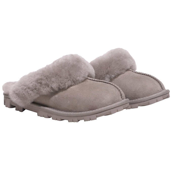 Kirkland Signature Ladies' Shearling Slipper, Stone, Size 6 - Walmart.com